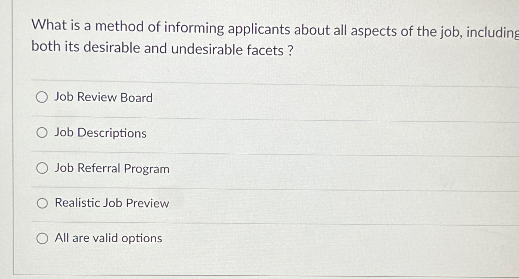 Solved What is a method of informing applicants about all | Chegg.com