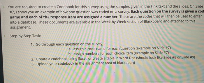 Your Codebook/Variable Key For this assignment, | Chegg.com
