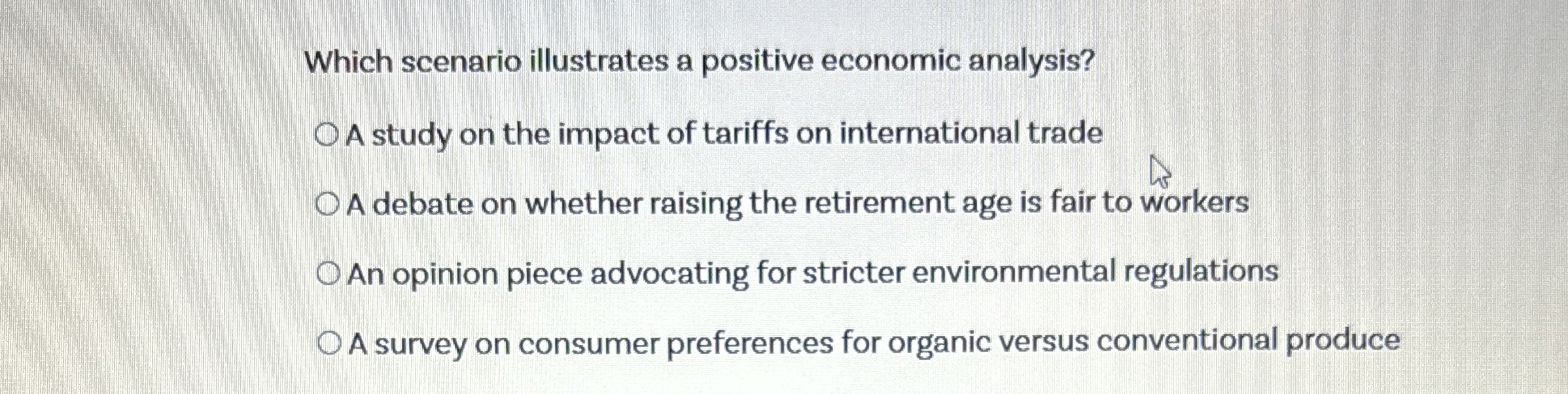 Solved Which scenario illustrates a positive economic | Chegg.com