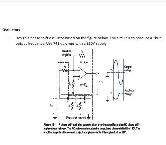 Solved Oscillators 1. Design a phase shift oscillator based | Chegg.com