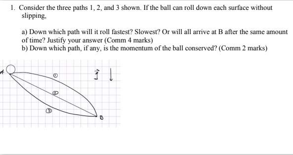 Solved 1. Consider the three paths 1, 2, and 3 shown. If the | Chegg.com