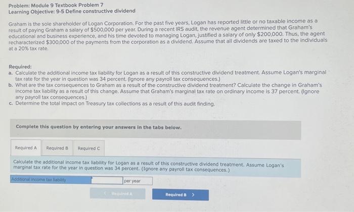 Solved Problem: Module 9 Textbook Problem 7 Learning | Chegg.com
