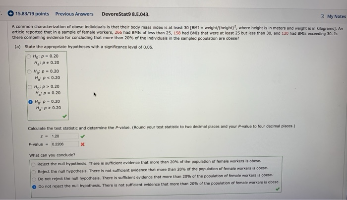 Solved 15.83/19 points Previous Answers DevoreStat9 8.E.043. | Chegg.com