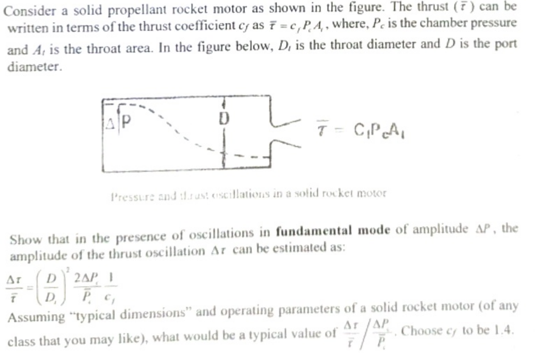 Solved Consider a solid propellant rocket motor as shown in | Chegg.com