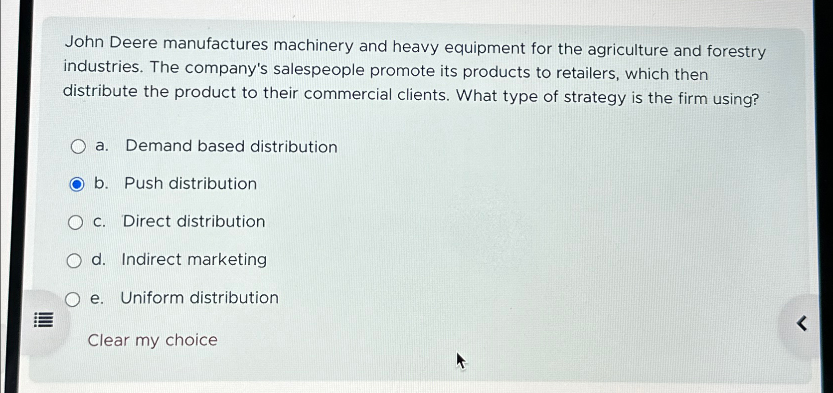 Solved John Deere manufactures machinery and heavy equipment | Chegg.com