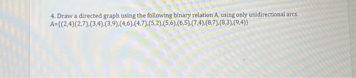 Solved 4. Draw a directed graph using the following binary | Chegg.com