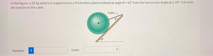 Solved In the figure, a 22 kg sphere is supported on a | Chegg.com