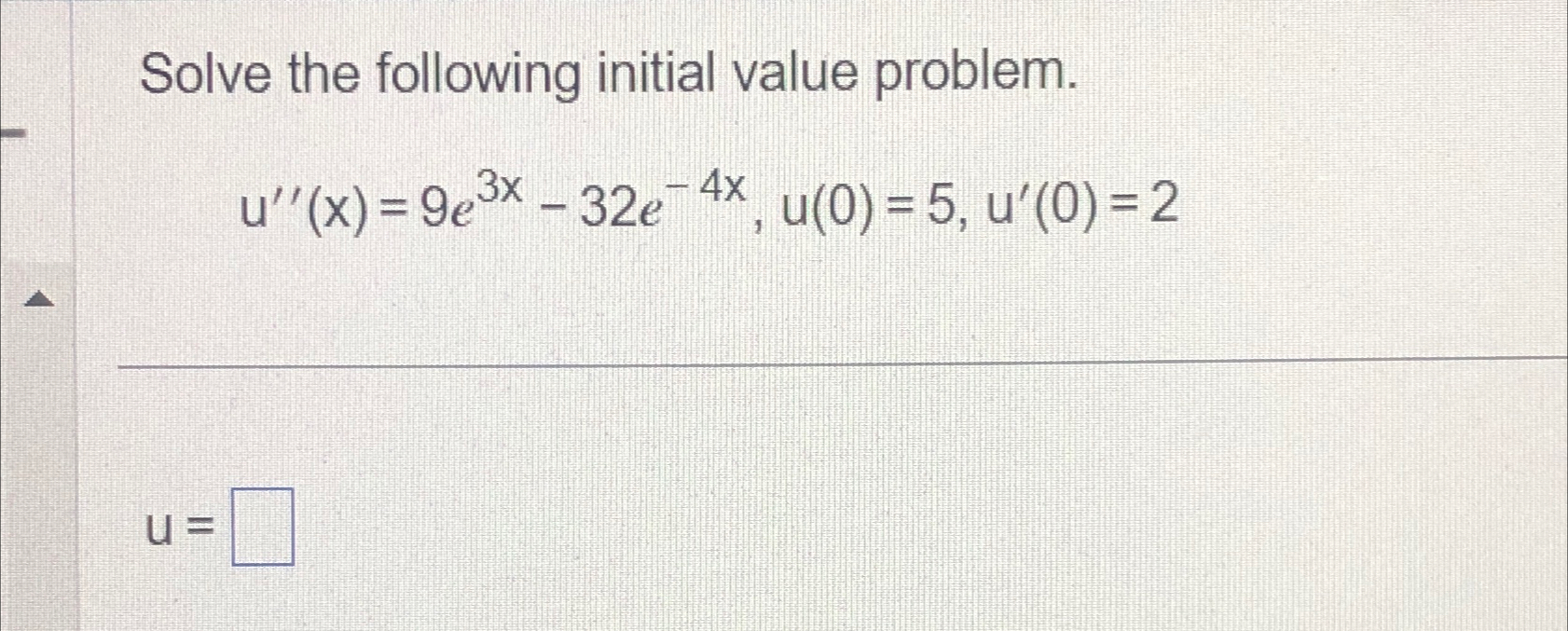 Solved Solve the following initial value | Chegg.com