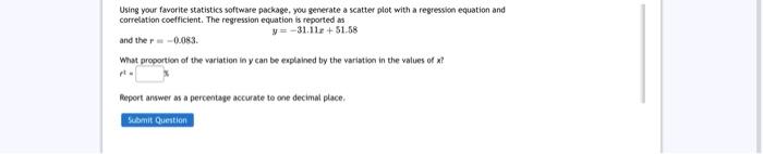 Solved Using your favorite statistics software package, you | Chegg.com