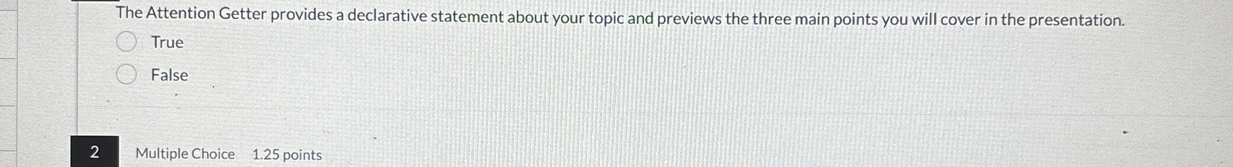 Solved The Attention Getter provides a declarative statement | Chegg.com
