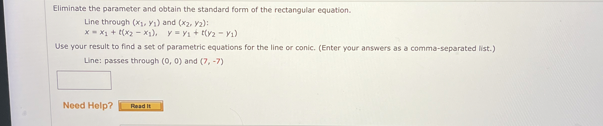 Solved Eliminate the parameter and obtain the standard form | Chegg.com