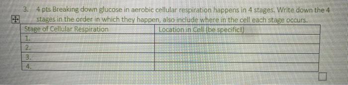 Solved 3. 4 pts Breaking down glucose in aerobic cellular | Chegg.com