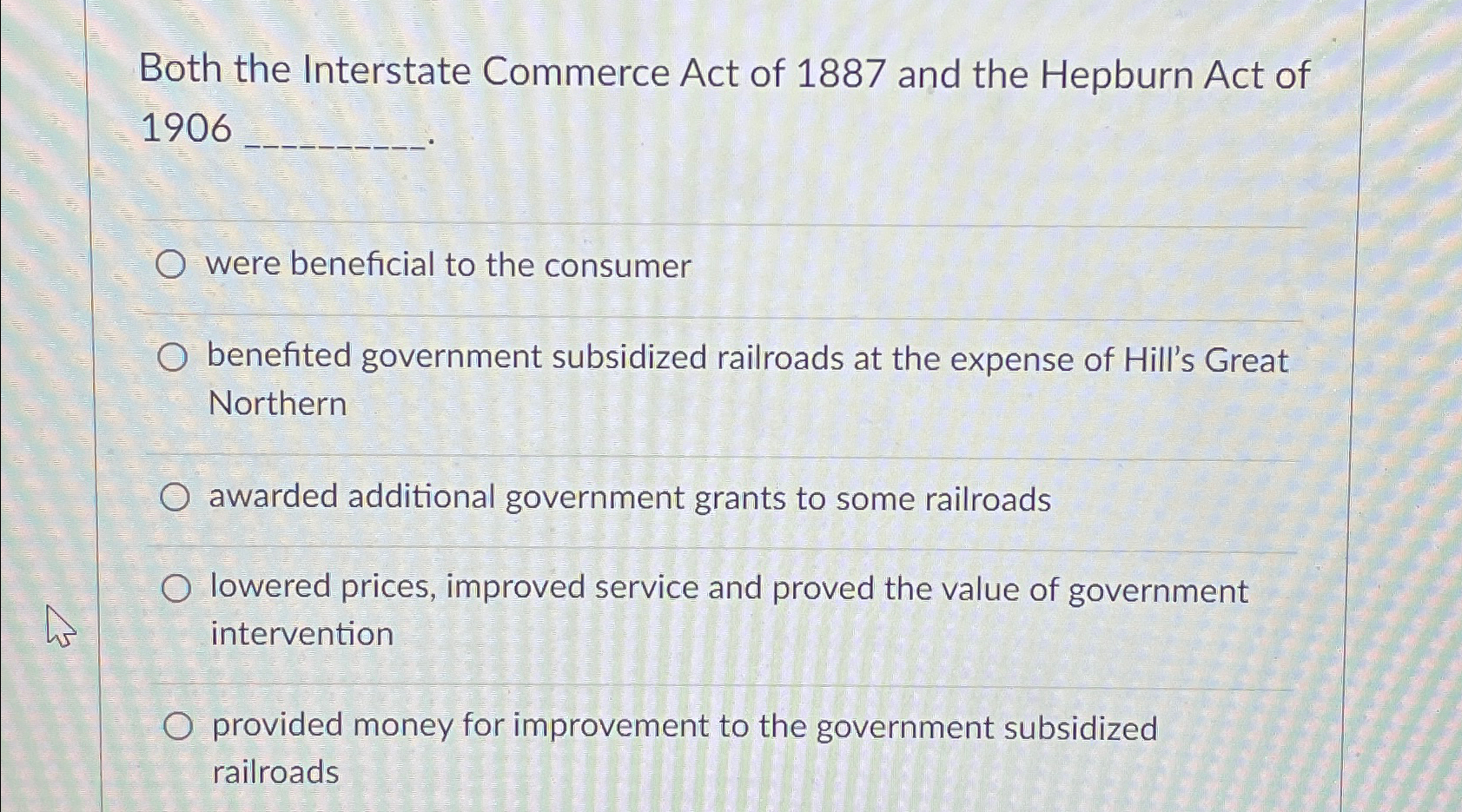 Solved Both the Interstate Commerce Act of 1887 ﻿and the | Chegg.com