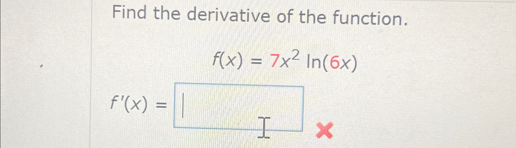 Solved Find the derivative of the | Chegg.com