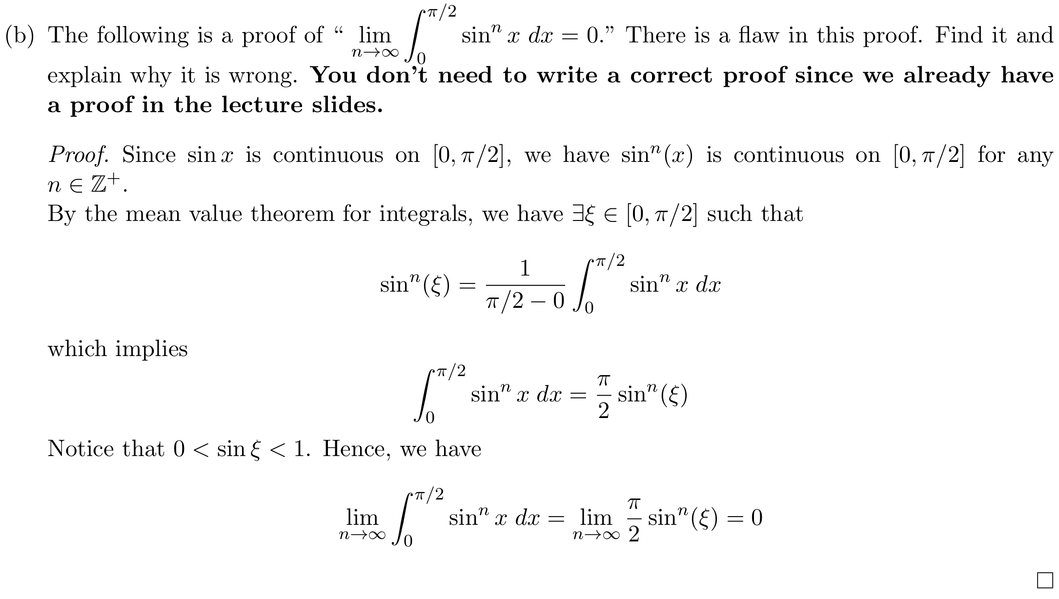 Solved (b) ﻿The following is a proof of | Chegg.com