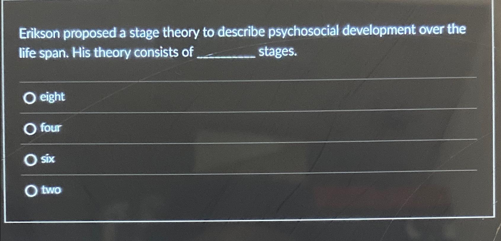 Solved Erikson proposed a stage theory to describe | Chegg.com