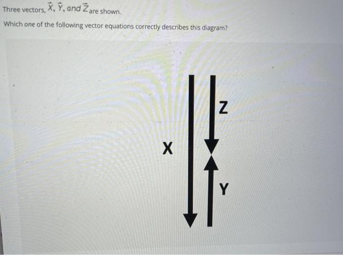 Solved Three vectors, X, Y, and Z are shown. Which one of | Chegg.com