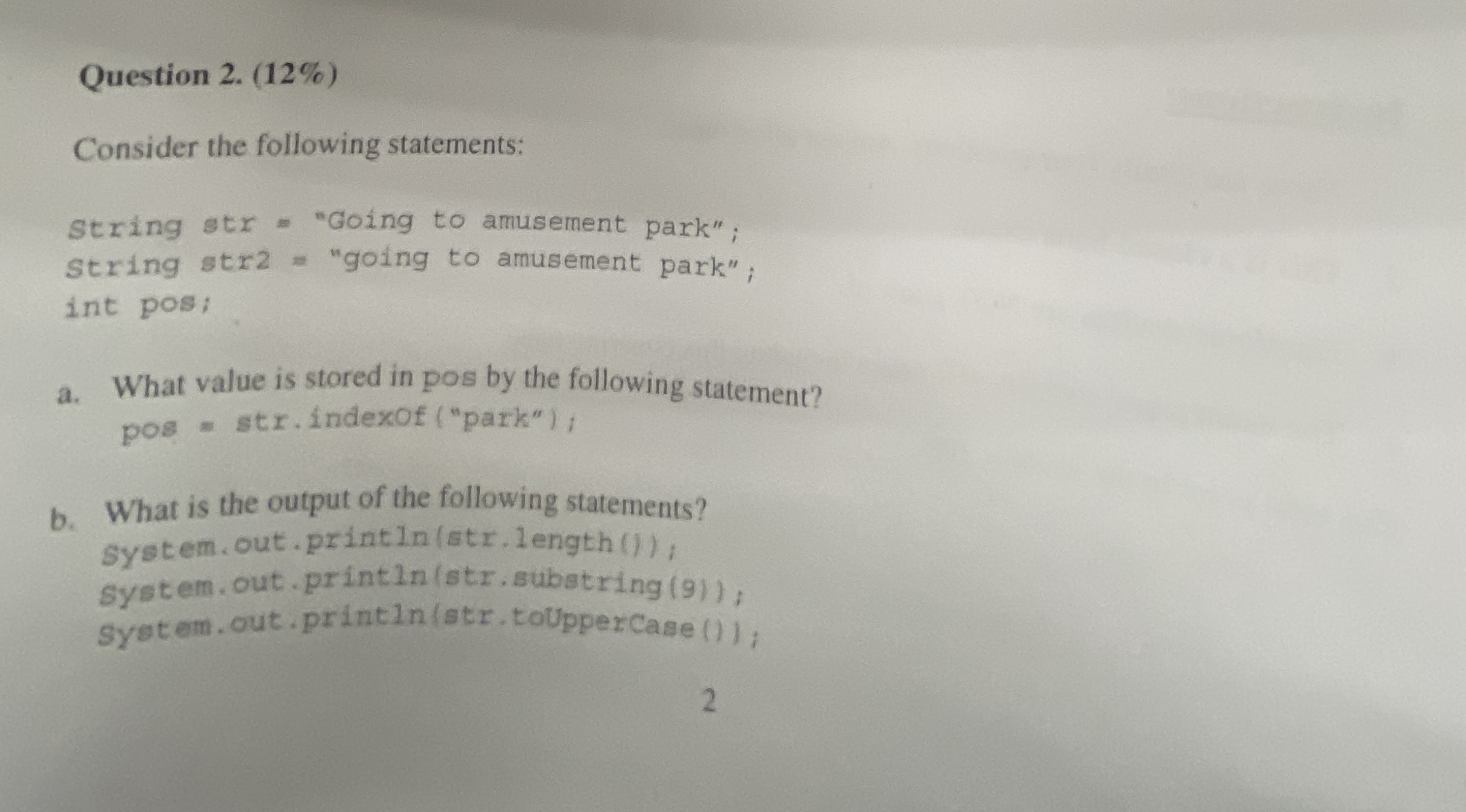 Solved Question 2. (12%)Consider the following statements:a. | Chegg.com