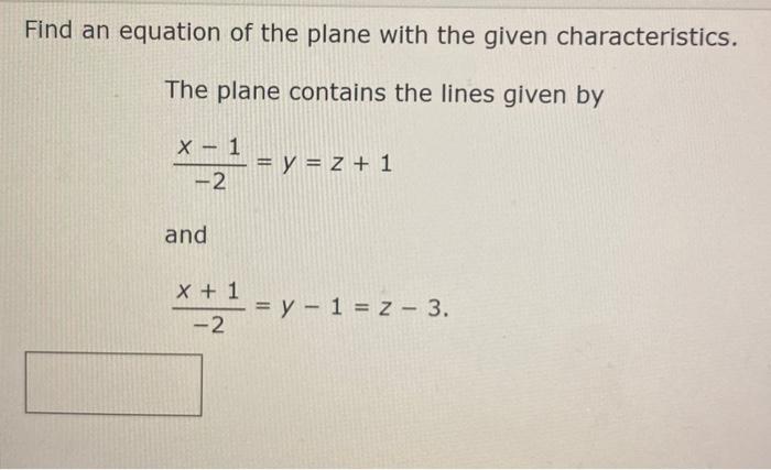 Solved Find An Equation Of The Plane With The Given