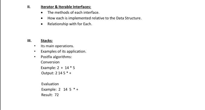 II. Iterator & Iterable Interfaces: The methods of | Chegg.com