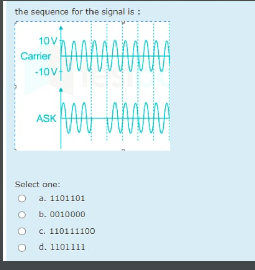 Solved the sequence for the signal is :Select | Chegg.com