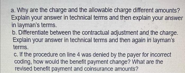 Solved a. Why are the charge and the allowable charge | Chegg.com