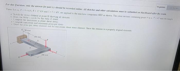 Solved 10 points For this Question, only the answer for part | Chegg.com