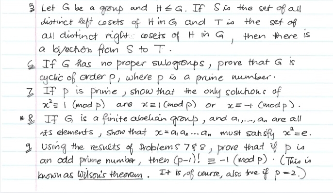 Solved 5 ﻿Let G ﻿be a group and H≤G. ﻿If S ﻿is the set of | Chegg.com