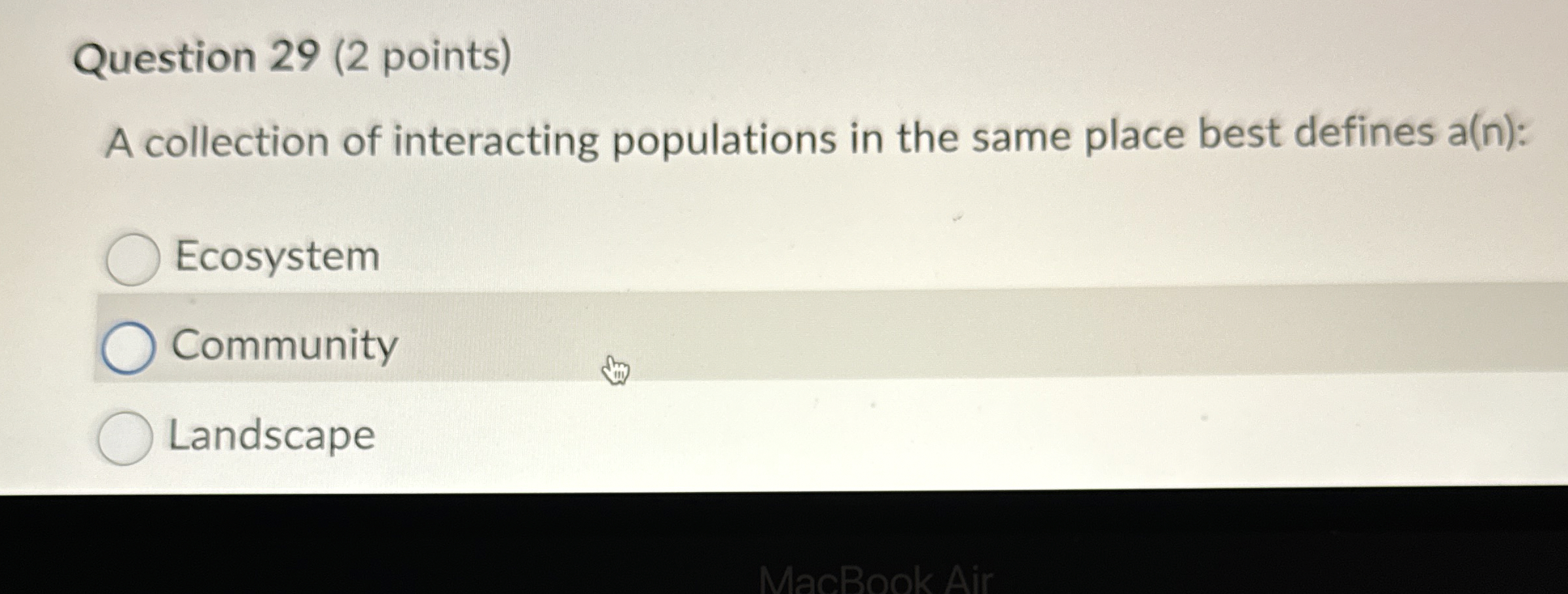 Solved Question 29 (2 ﻿points)A collection of interacting | Chegg.com