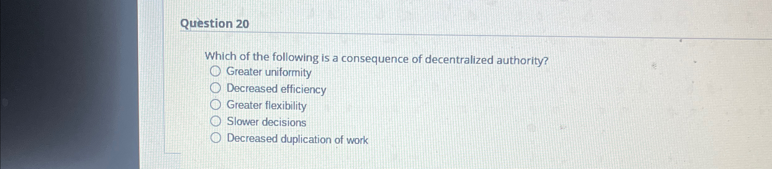 Solved Question 20Which of the following is a consequence of | Chegg.com