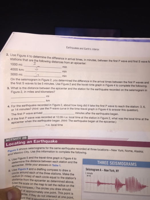 Solved Earthquakes and Earth's Interior 2. Use Figure 4 to | Chegg.com