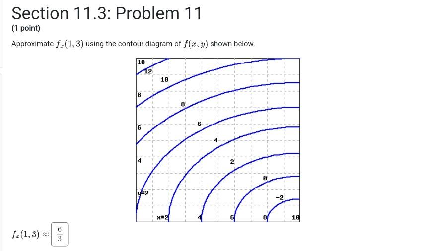 Solved Section 11.3: Problem 11 (1 point) Approximate fx (1, | Chegg.com