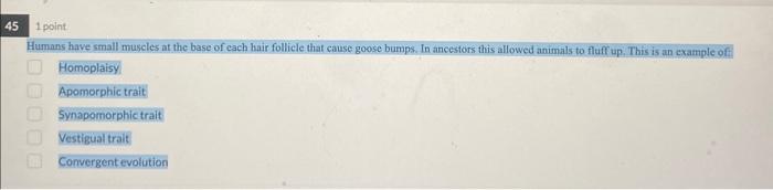 Solved Humans have small muscles at the base of each hair | Chegg.com
