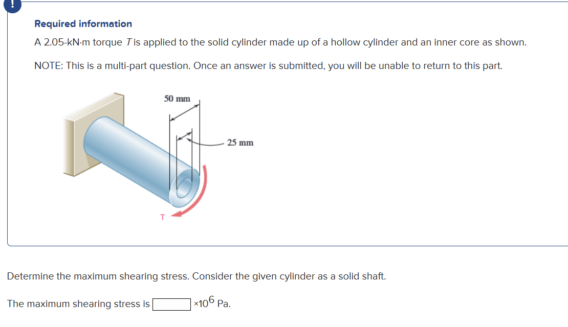 Solved Required information A \( 2.05-\mathrm{kN} \cdot | Chegg.com