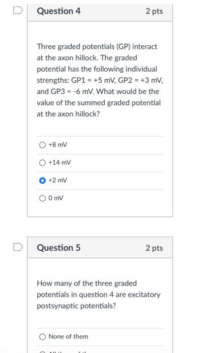 Solved Three graded potentials (GP) interact at the axon | Chegg.com