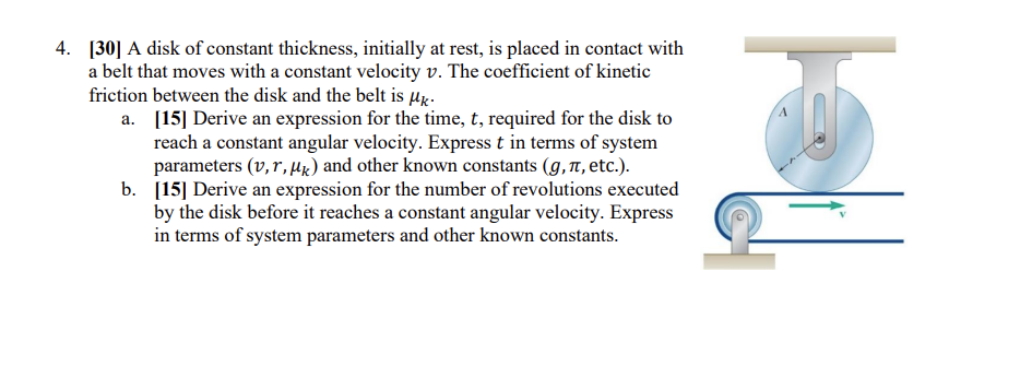 Solved 4. [30] ﻿A disk of constant thickness, initially at | Chegg.com