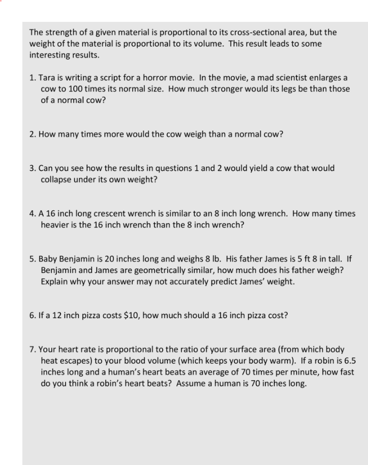 Solved The strength of a given material is proportional to | Chegg.com