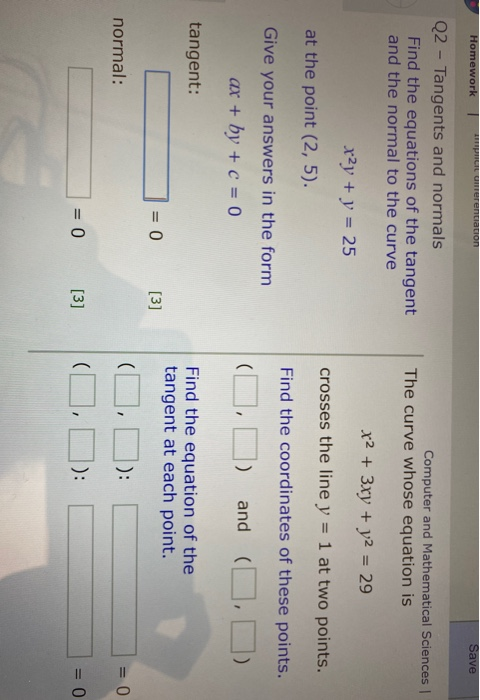 Solved Homework Implicit differentiation No Q1 - | Chegg.com
