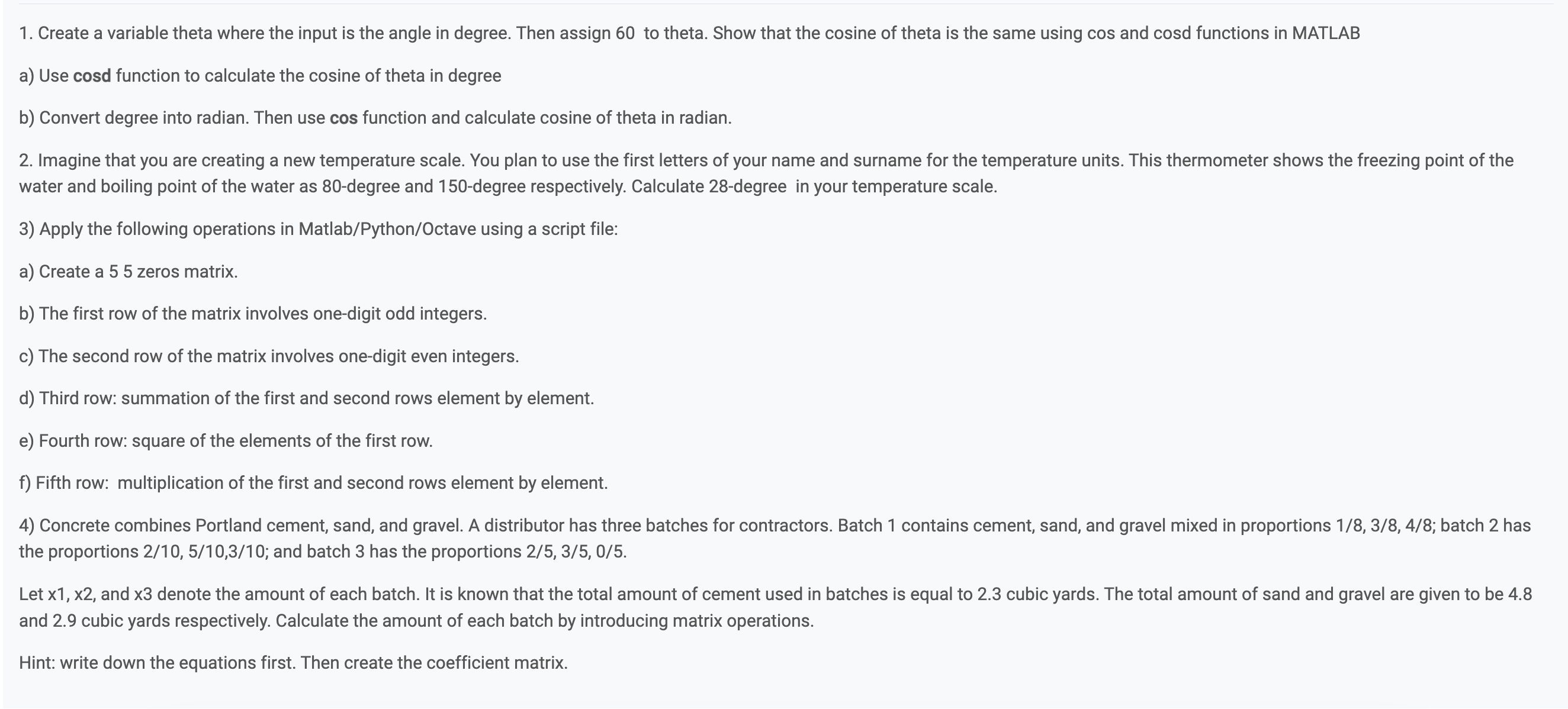 Solved Create a variable theta where the input is the angle | Chegg.com