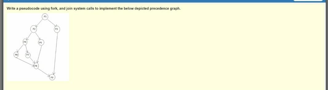 Solved Write A Pseudocode Using Fork And Join System Calls 