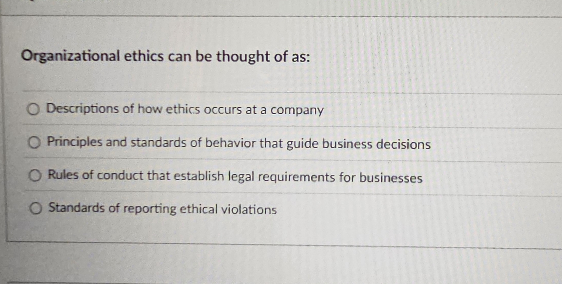 Solved Organizational ethics can be thought of | Chegg.com