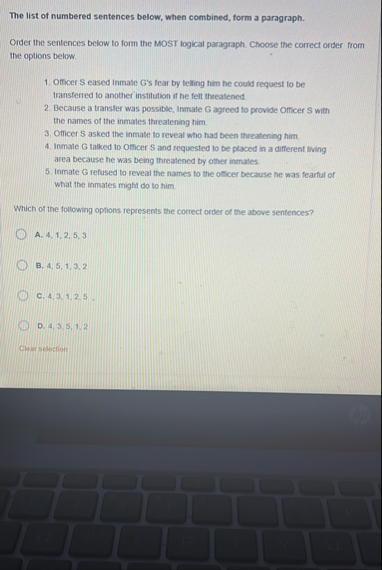Solved The list of numbered sentences below, when combined, | Chegg.com