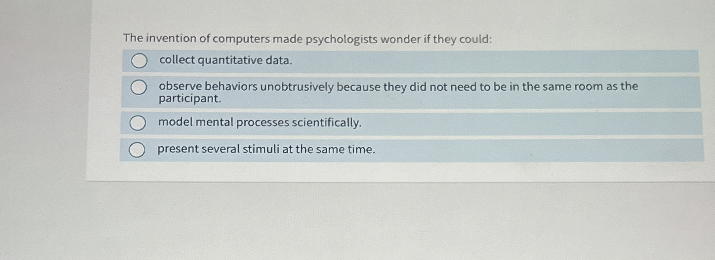 Solved The invention of computers made psychologists wonder | Chegg.com
