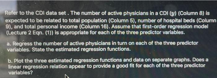 Solved Refer to the CDI data set. The number of active | Chegg.com