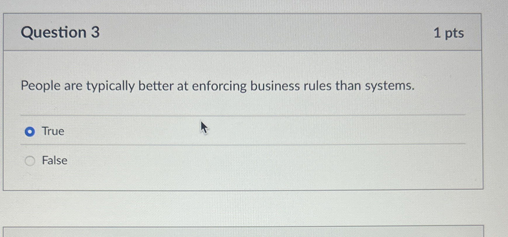 Solved Question 3People are typically better at enforcing | Chegg.com