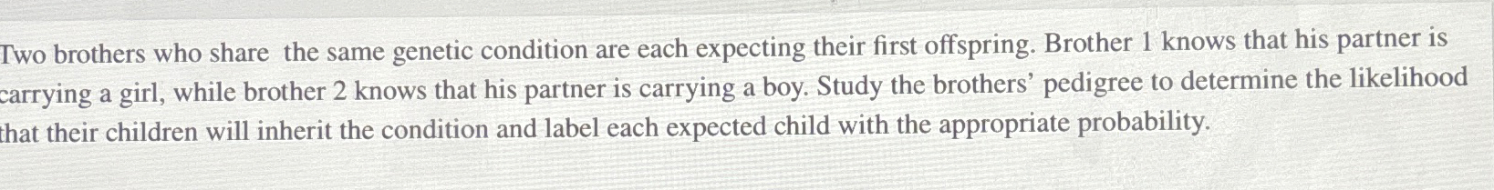 Solved Two brothers who share the same genetic condition are | Chegg.com