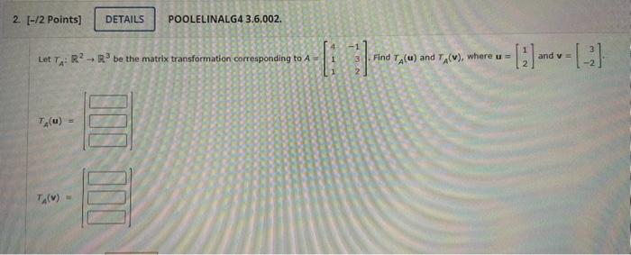 Solved Let TA: R2 R2 be the matrix transformation | Chegg.com