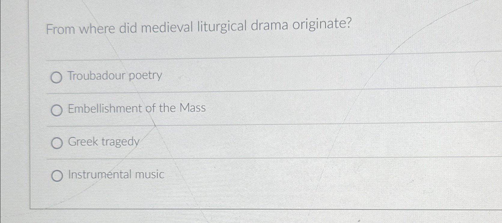 Solved From where did medieval liturgical drama | Chegg.com