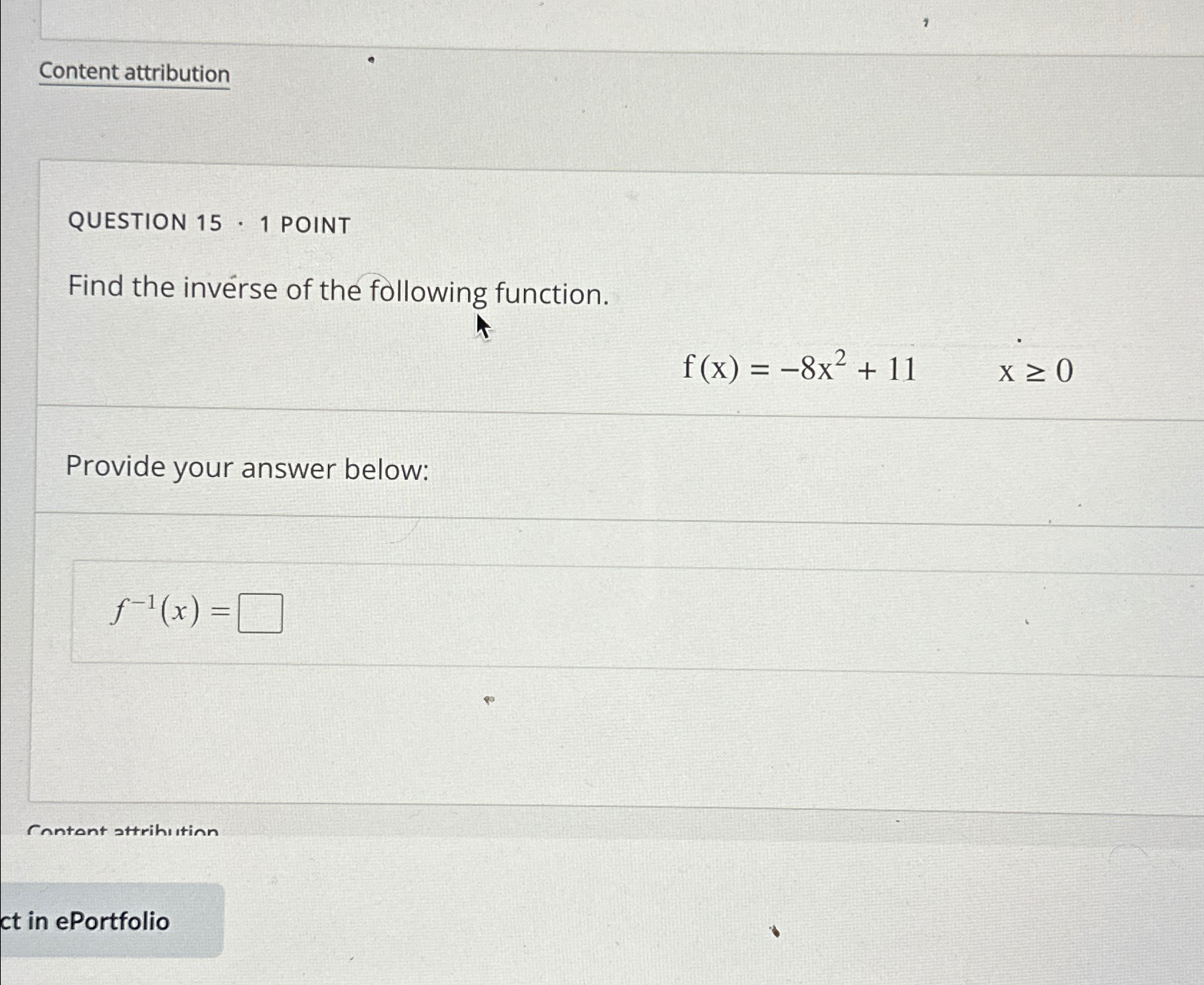 Solved Content attributionQUESTION 15 - 1 POINTFind the | Chegg.com Solved Content attributionQUESTION 15 - 1 POINTFind the | Chegg.com