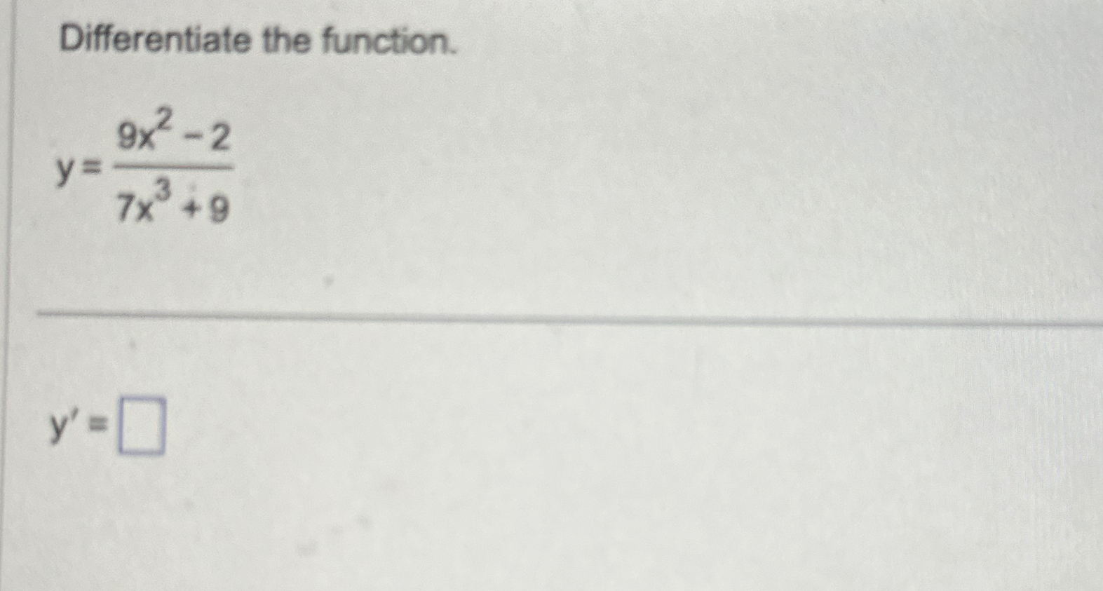 Solved Differentiate The Function Y 9x2 27x3 9y